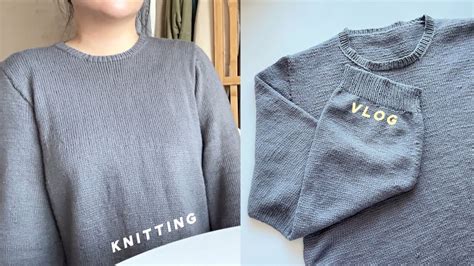 🌰🐨가을맞이 첫 긴팔 탑다운 뜨는 브이로그책 요즘니트 드리프터 유니섹스 탑다운에어리코튼 그레이바늘이야기 하울knitting Vlogautumn Sweater