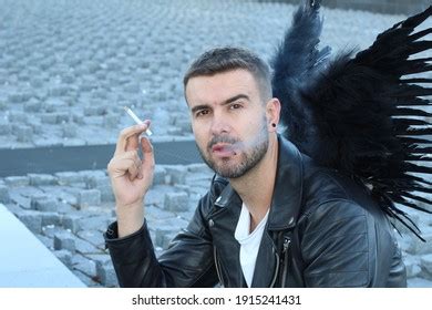Attractive Angel Smoking Cigarette Stock Photo 1915241431 Shutterstock