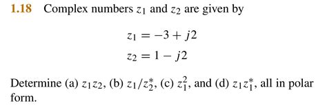 solved 1 18 complex numbers z1 and z2 are given by
