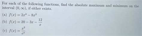 Solved For Each Of The Following Functions Find The