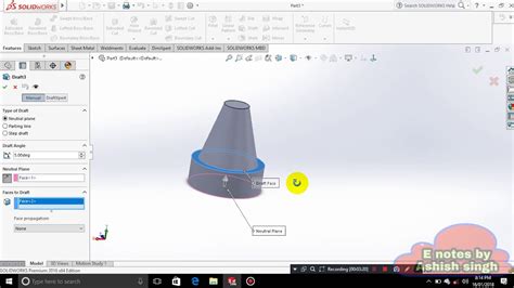 Solidwork Tutorial 28 How To Use Draft Command YouTube