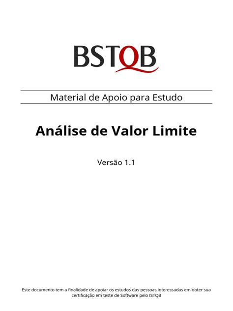 análise de valor limite v1 1 0 pdf testes de software ciência