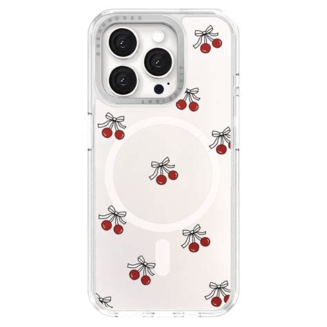 168cm케이스 실버 엣지 맥세이프 리본 체리 패턴 투명 케이스 아이폰 맥세이프케이스 마그네틱 커플 젤리 생일 선물 실리콘 실버 14 15 16 프로 맥스 폰케이스 로고