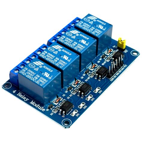4 Channel Relay Module Isolated Optocoupler 5V 10A Techiesms