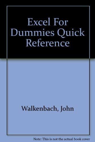 Amazon Excel For Dummies Quick Reference For Dummies Computer
