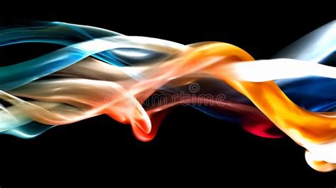 Abstract Colorful Light Waves On A Black Background Flowing And Dynamic Creating A Futuristic