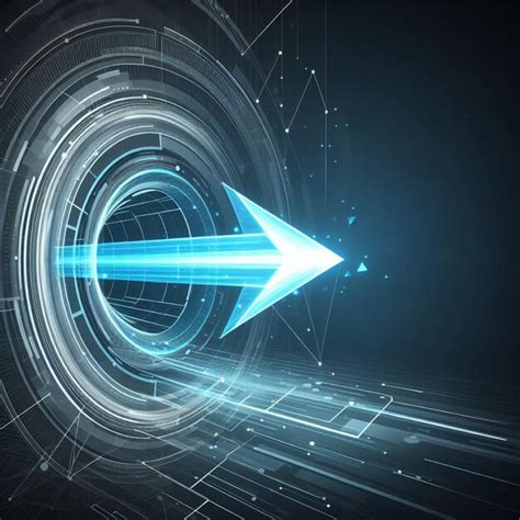 Abstract Blue Light 3d Arrow Direction On Dark Grey Blank Space Design Modern Futuristic