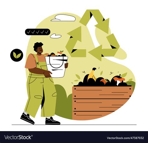 Man With Compost Concept Royalty Free Vector Image