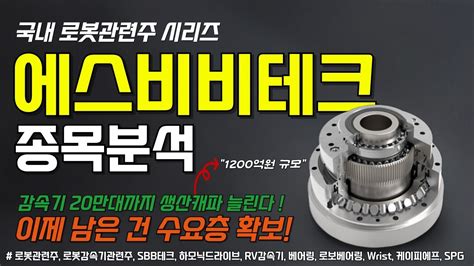 로봇 에스비비테크sbb 종목분석 ｜로봇감속기관련주｜국내 최초 하모닉감속기 개발｜감속기20만대 캐파증설가능 ｜봇핏 감속기 공급 에스비비테크주가전망 로보드라이브