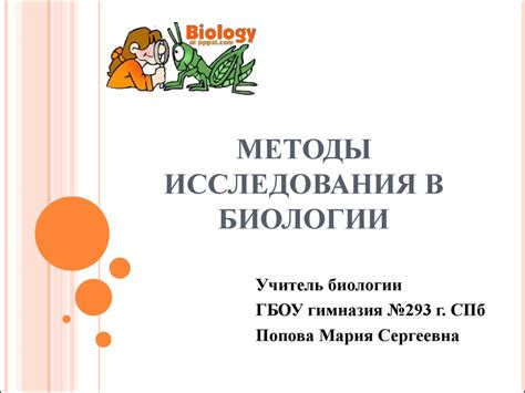 Методы исследования в биологии презентация онлайн