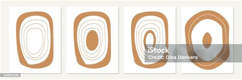 미니멀한 기하학적 포스터 디자인 미드 센추리 모던 바우하우스 스타일에서 영감을 받은 작품 황금빛 노란색과 흰색의 원이 있는 벡터 추상 미술 1950 1959 년에 대한 스톡