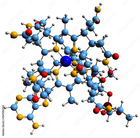 3d Image Of Adenosylcobalamin Skeletal Formula Molecular Chemical