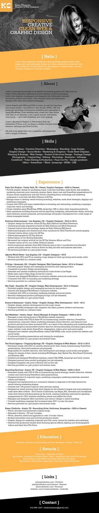Graphic Designer Web Designer Resume Karen Chisholm Pdf