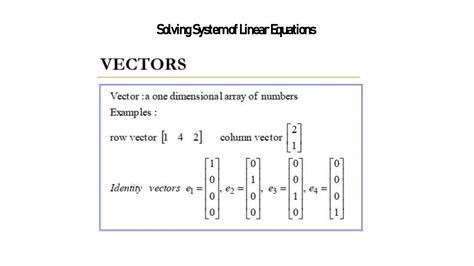 Computational Method For Engineers Solving A System Of Linear