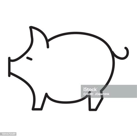 현대 농장 및 농업 돼지 가축 아이콘 개념 얇은 라인 스타일 편집 스트로크 개념에 대한 스톡 벡터 아트 및 기타 이미지 개념