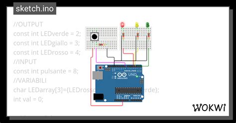 Gestione Di 3 Led Con Pulsante Wokwi Esp32 Stm32 Arduino Simulator
