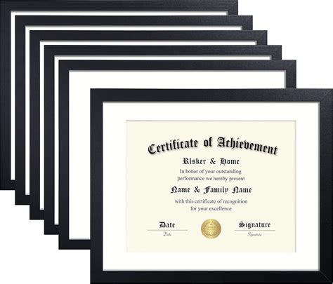 Elskerandhome 11x14 Diploma Frame 6 Pack Diploma Frames 8 5x11 With Mat Or 11x14