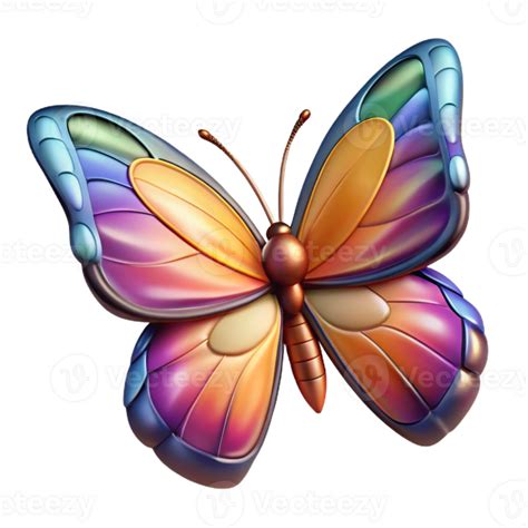 Hypnotic Retro Hyper Specific Photorealistic Isolated Cutout Of A Single Butterfly With Wings