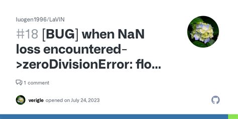 BUG When NaN Loss Encountered ZeroDivisionError Float Division By