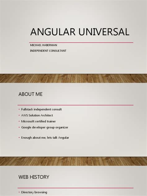 Angular Universal Michael Haberman Independent Consultant Download