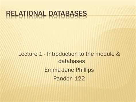 Ppt Relational Databases Powerpoint Presentation Free Download Id