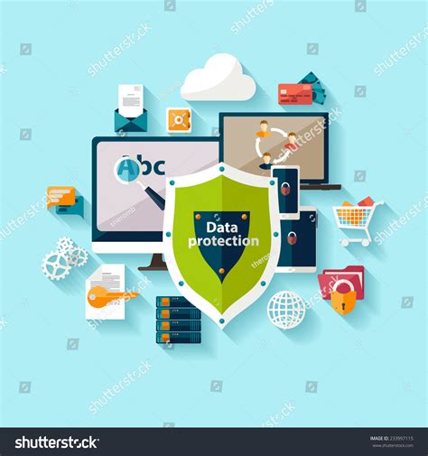Data Protection Safe Work Flat Design Stock Vector Royalty Free 233997115 Shutterstock