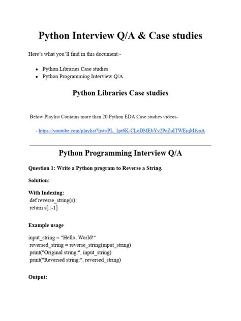 Python Interview Questions And Case Studies Pdf Fahrenheit Mathematics