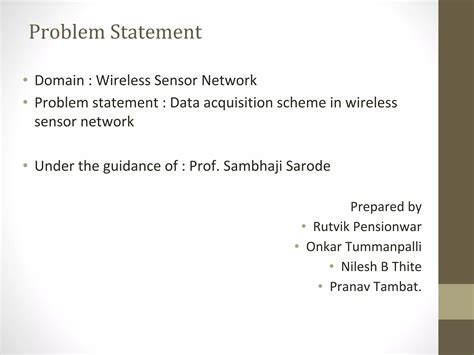 Wireless Sensor Network Ppt