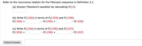 Solved Refer To The Recurrence Relation For The Fibonacci