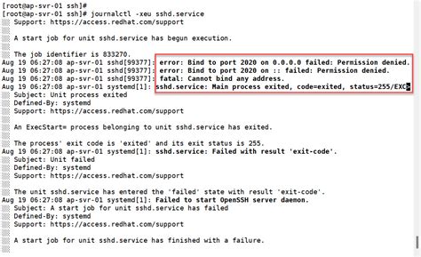 Ssh 포트 변경 후 Sshd 서비스 시작 오류 Permission Denied Taehos Life Blog