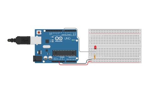 Circuit Design Piscando O Led Com Arduino Tinkercad