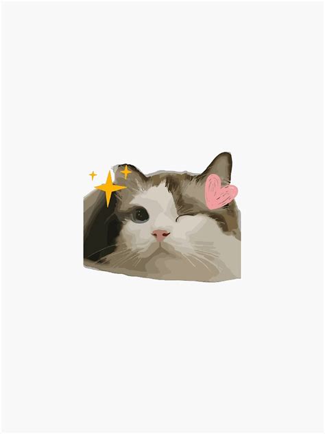 Wink Cat Meme Sticker For Sale By Wearableslife Redbubble