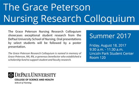 Via Sapientiae Grace Peterson Nursing Research Colloquium Higher