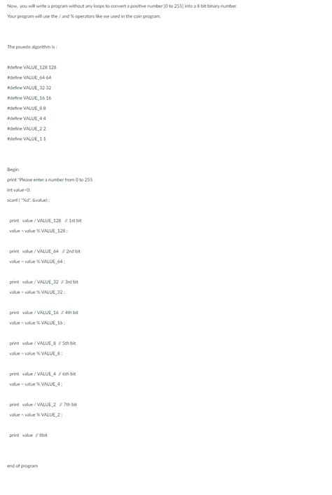 Solved Now You Will Write A Program Without Any Loops To