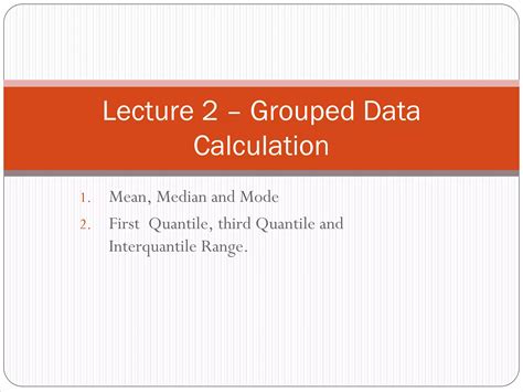 Grouped Data Calculation Pdf