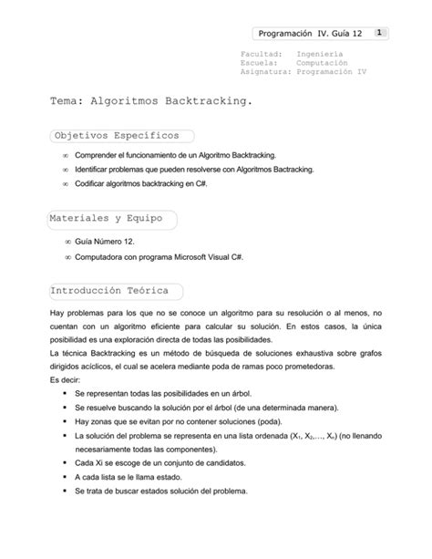 Tema Algoritmos Backtracking