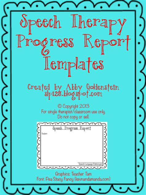 Babehouse Talk FREE Speech Therapy Progress Report Template