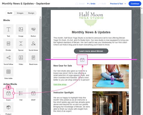 Add An Event Block To An Email