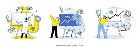 Data Visualization Vector Illustration Strategy Formulation Stock Vector Royalty Free