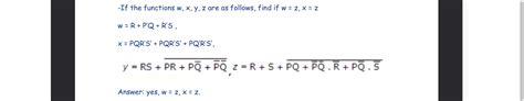 Solved If The Functions W X Y Z Are As Follows Find If Chegg Com