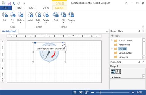 Draw Gauge Report Item Reportdesigner Wpf Syncfusion