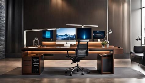 Desk With Hightech Features Premium Ai Generated Image