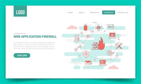 Waf Web Application Firewall Concept With Circle Icon For Website