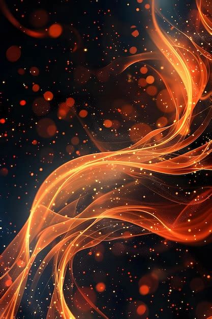 Abstract Orange Flowing Background Premium Ai Generated Image