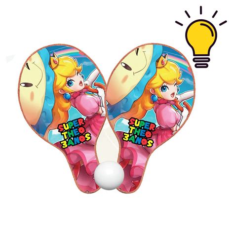 Raquete Ping Pong Super Mário Princesa Elo7