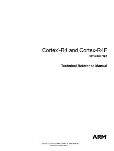 cortex r4 and cortex r4f arm information center