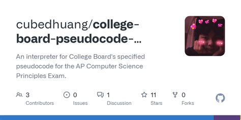 Github Cubedhuang College Board Pseudocode Interpreter An Interpreter For College Board S