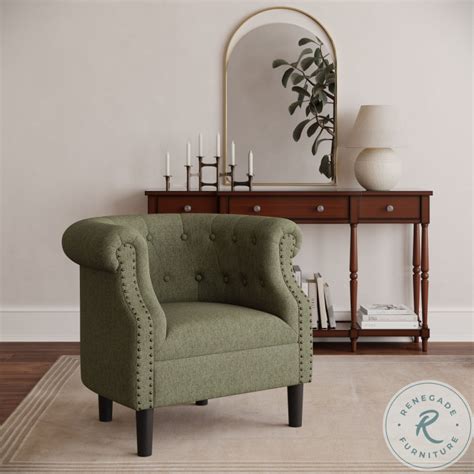 Lily Sage Upholstered Barrel Back Accent Chair From Jofran Coleman