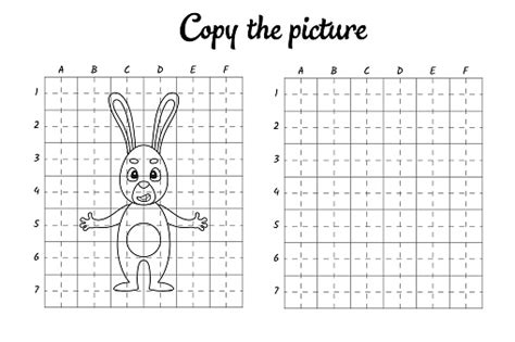 그림을 복사합니다 그리드로 그립니다 아이들을위한 색칠 공부 책 페이지 필기 연습 그리기 기술 훈련 인쇄 가능한 워크시트 를