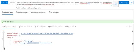 Azure Active Directory Graph Api Query With Filter Operator Starts